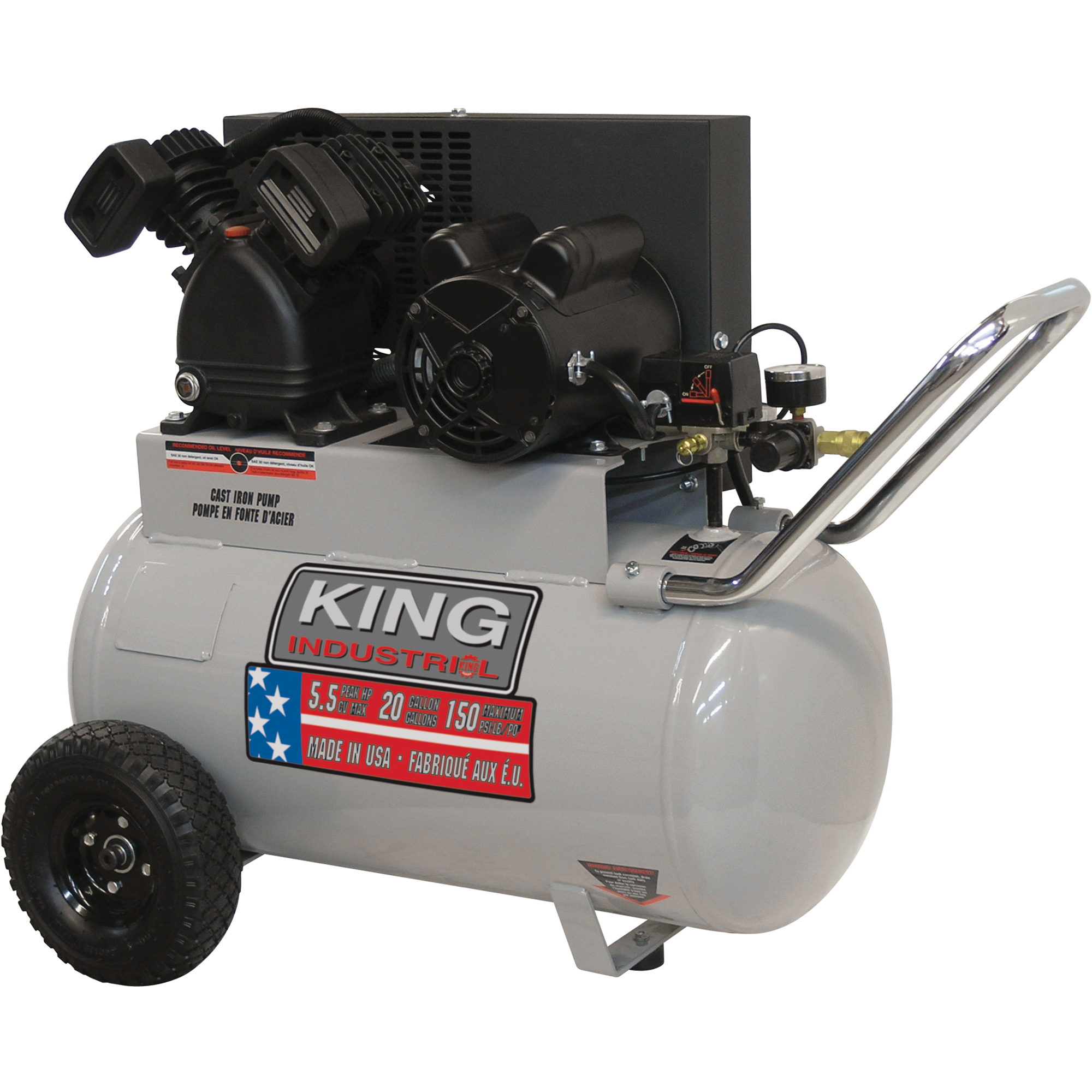 King Canada Compresseurs industriels, électrique, 16,6 gal. (20 gal. US ...